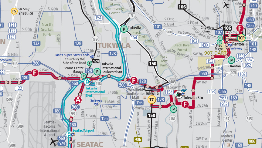 Transit in Tukwila Map - City of Tukwila